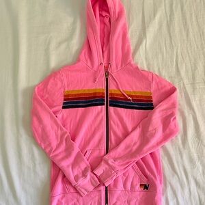 Aviator Nation | Jackets & Coats | Neon Pink Aviator Nation 5 Strip Zip ...